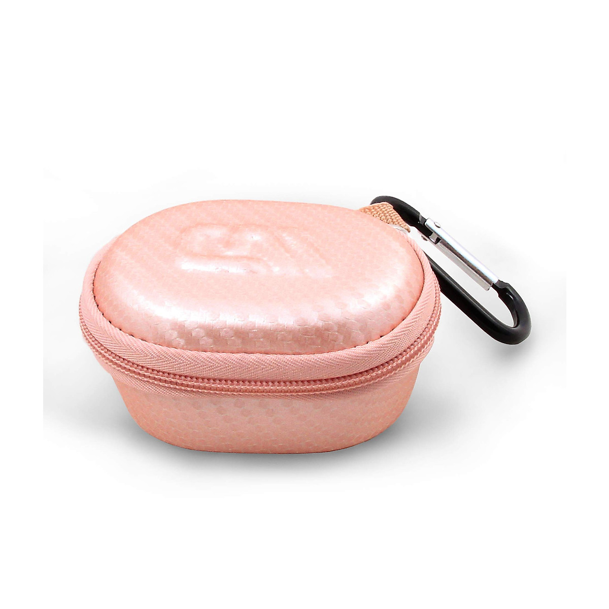 Casematix Rose Gold Earbud Case Compatible with Samsung Galaxy Buds Live or Buds+ True Wireless Earbuds Bluetooth, Clip On Carabiner Impact Protection