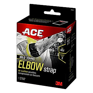 ACE Sport Tennis Elbow Strap, Adjustable, Black, 1/Pack