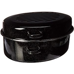 16.5"L x 15"W x 8"H (42cmx38cmx20.3cm) Uniware Healthy Enamel Coating Turkey Roaster, Roaster Pan for Turkey, Roaster for Chicken