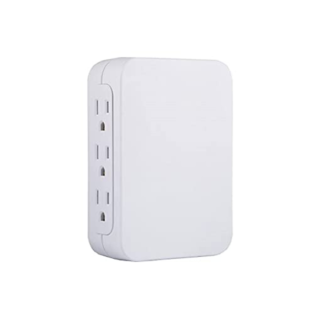 GE Pro 6 Outlet Wall Tap Surge Protector, Side Access, Power Outlet Adapter, 3 Prong Wall Mount, Plug In Outlet Extender, 860 Joules, Warranty, UL Listed, White, 33805