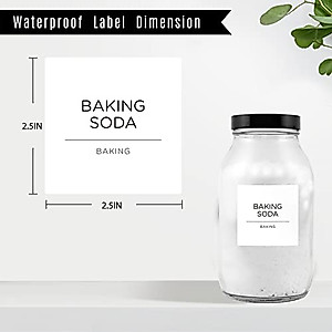 v2croft 168 Pantry Labels for Food Containers, Minimalist White Matte Stickers Black Fine Line Text,Preprinted Waterproof Label for Glass Jars, Bottles & Canisters,Pantry Organization Storage