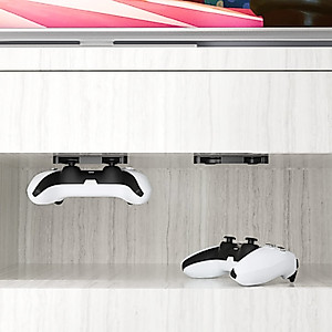 RUKUHOT 2 Pcs Controller Desk Mount Fit for PlayStation 5/PlayStation 4 Controller, PS5 Controller Holder Storage Rack, No Drilling Stick Under Desk Stand Hanger for PS4 Gaming Controllers