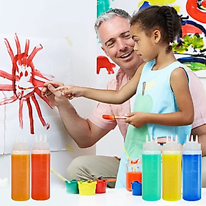 SOUJOY 16 Pack Condiment Squeeze Bottle, 16 Oz 3-Hole Kitchen Ketchup Squirt Bottle with Nozzle Tip and Label, Plastic Dispenser Container for Sauces, Paint, Oil, Salad Dressings, Arts and Crafts