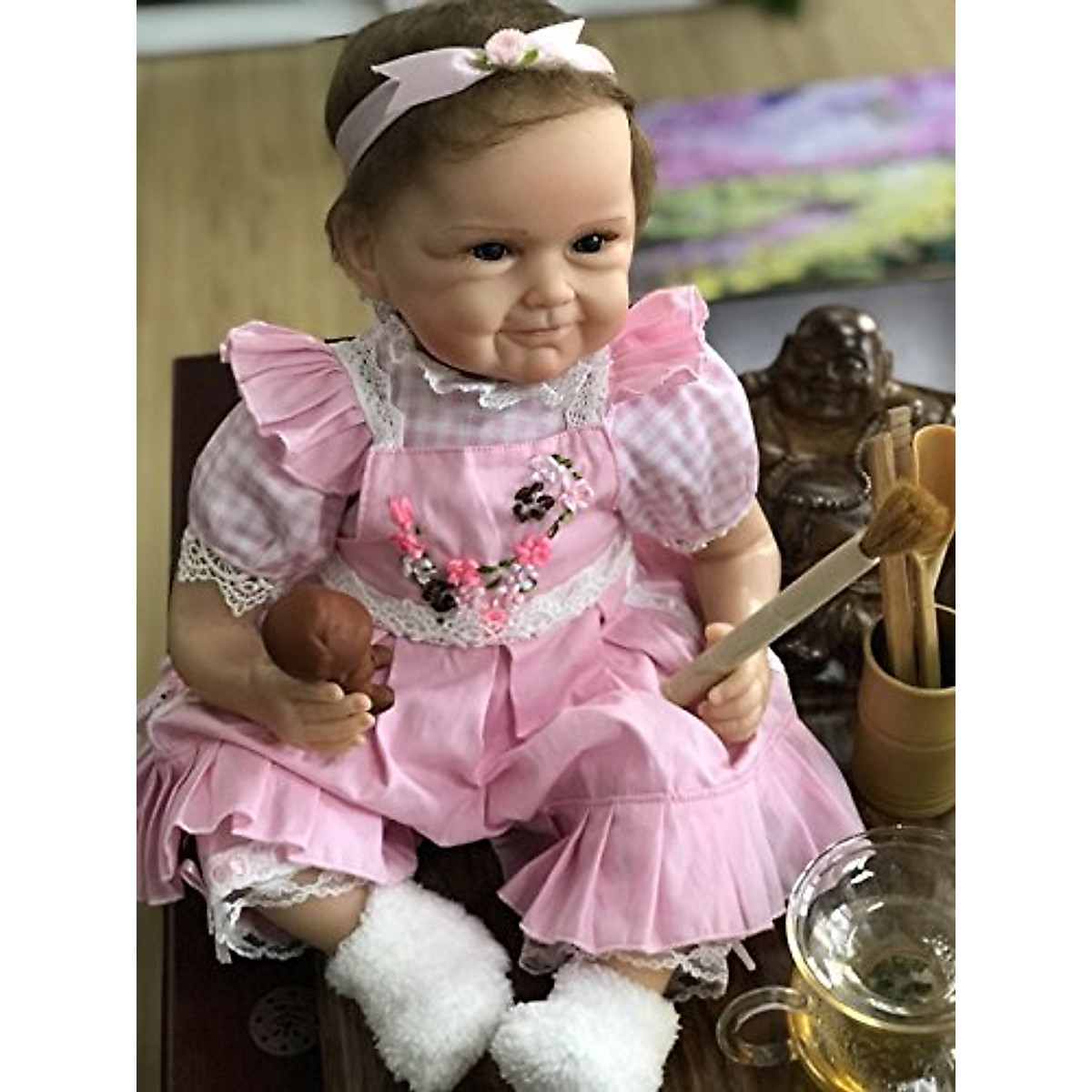 LOVEDOLL Reborn Baby Dolls Girls 22" Reborn Doll Silicone Vinyl Limbs Cloth Body Gift Sets