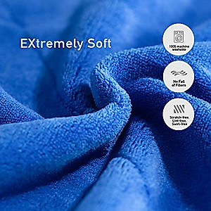 CARCATICZ Microfiber Towels for Cars, Microfiber Cleaning Cloth for Cars, Waxing and Polishing Towels, Lint Free, Scratch-Free, High Absorption, Blue & Gray, 16 in x 16 in, 530gsm, 6pack