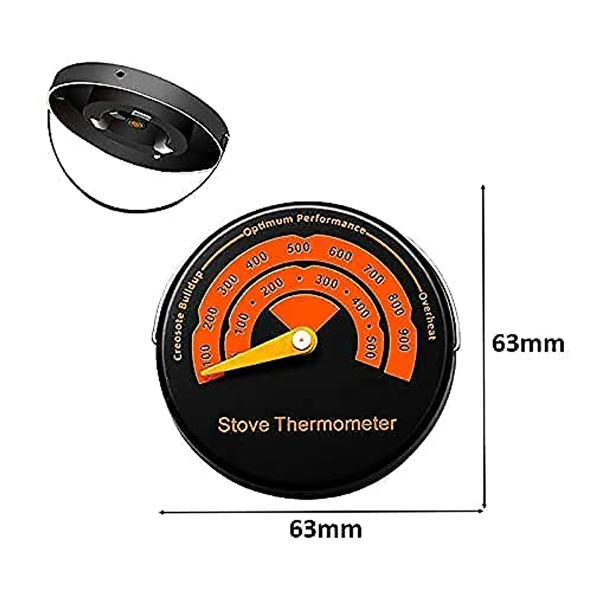 COMBIUBIU Wood Stove Fan Heat Powered 2 Blade Fireplace Fan with Magnetic Thermometer No Electricity Required,Silent Operation,Stove Fan for Gas/Pellet/Wood Burning Stove Accessories