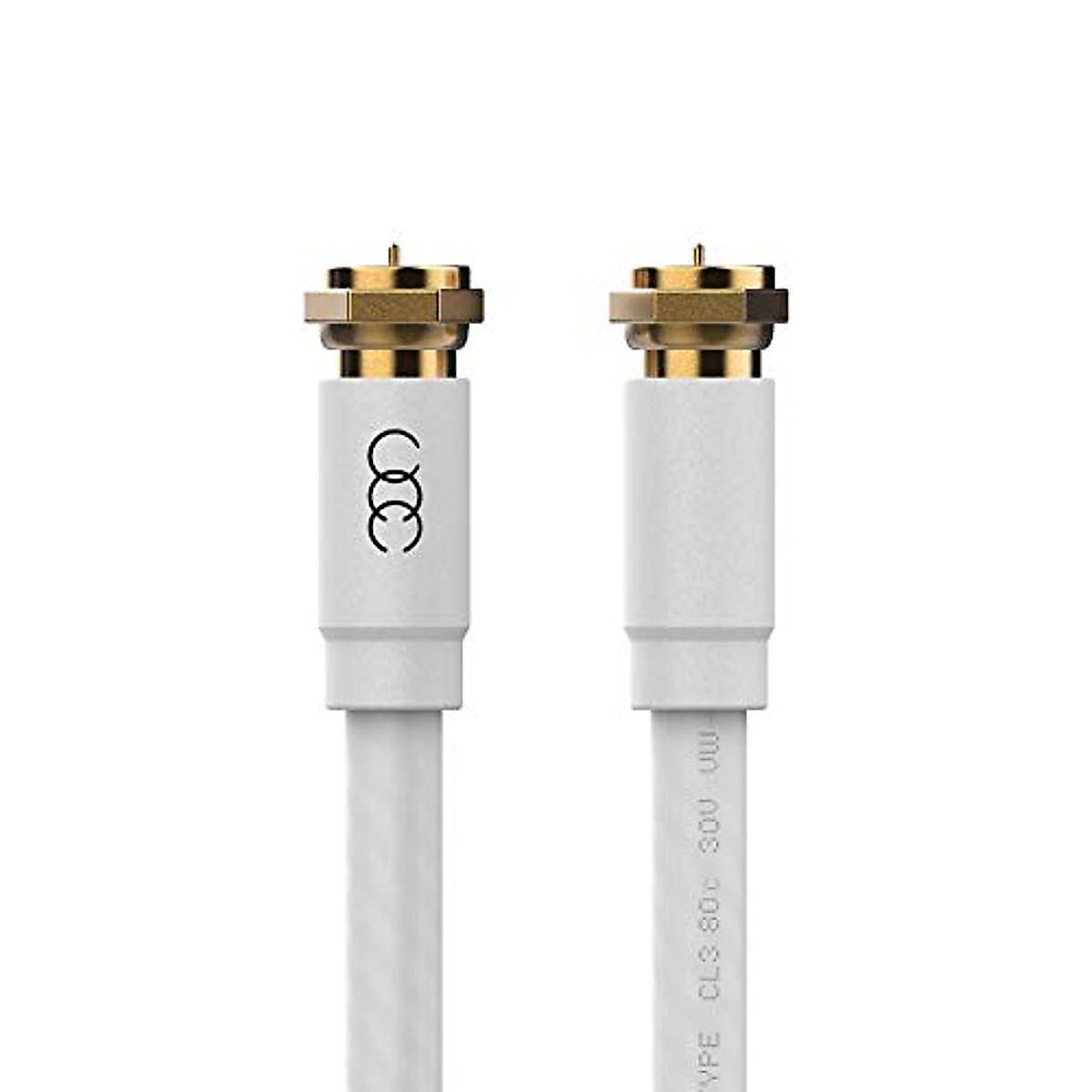 Coaxial Cable (10 ft) Triple Shielded - RG6 Coax TV Cable Cord Wire in-Wall Rated - Digital Audio Video with Male F Gold Plated Connectors -10 feet