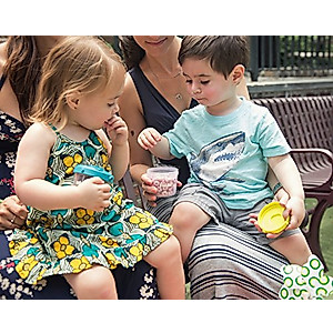 BEABA Clip Containers, Set of 6, 7 oz, Baby Food Storage Containers with Lid, Reusable Baby + Toddler Snack Containers, Freezer & Dishwasher Safe, Peacock