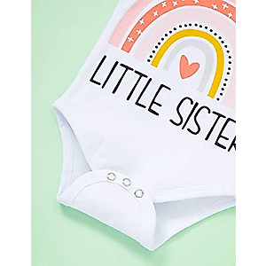 KANGKANG Newborn Baby Girl Clothes Rainbow Romper Short Sets Infant Girl Summer Little Sister Outfits 3PC