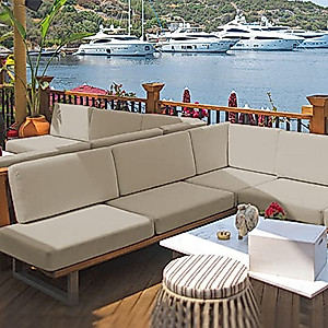 Thick Plastic Outdoor Chair Protectors Cushion Covers Extra Large Chair Seat Slipcovers for Living Room Sofas Couches Loveseats, Grey Beige, 4 Count (Pack of 1)