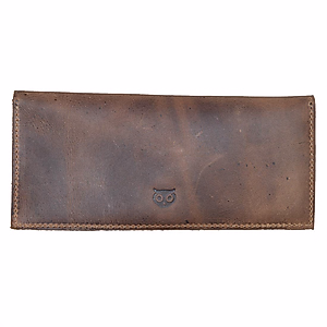 Hide & Drink, Folio Wallet, Holds Up to 10 Cards/Internal Pouch for Coins or SD Cards/Flat Bills/Travel/Case/Stylish/Vintage, Handmade :: Bourbon Brown