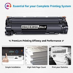 85A Black Toner Cartridge with Chip (2-Pack) | Replacement for HP85A Works with Pro M1212nf M1217nfw M1214nfh M1216nfh M1219nf MFP; Pro P1102w P1109w P1005 P1006 M1132 Printer | CE285D, 85A Toner 2PK
