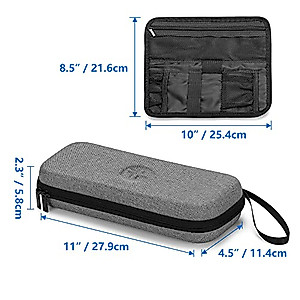 Damero Hard Stethoscope Case, Medical Carrying Case with Extra Folding Pouch Compatible with 3M Littmann/ADC/Omron Stethoscope and Accessories, Gray