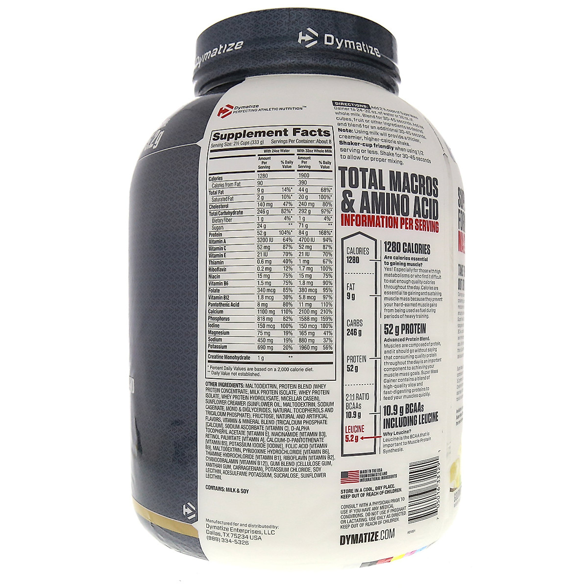 Dymatize Super Mass Gainer, Gourmet Vanilla, 6 Pound