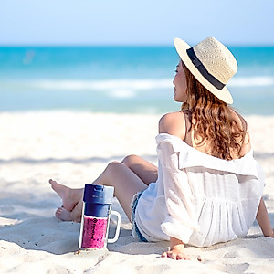 BlendQuik, Personal Portable Blender For Shakes & Smoothies, Leakproof & Stylish Portable Mason Jar Shaker, Rechargeable Mini Blender with 10-Blade Blending System 14oz, Dark Blue