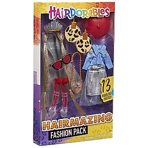Hairdorables Hairmazing 13-Piece Fashion Outfit Pack for Hairdorables Dolls - Amazon Exclusive, by Just Play