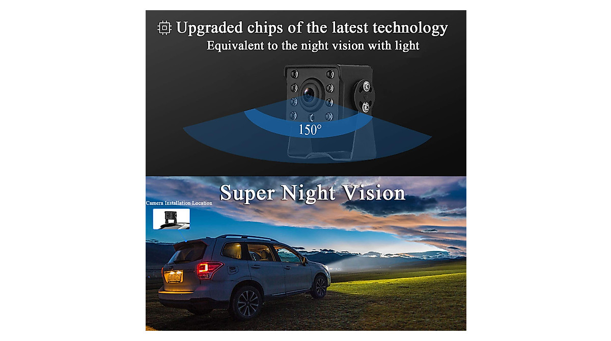 Yakry Y64 HD Backup Camera - Waterproof 1080P with 4-PIN Connectors