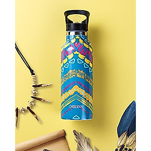 OEELINN 17oz Water Bottle -Leak Proof Vacuum Insulated Stainless Steel Double Walled Thermo Mug for Hiking Biking Sport