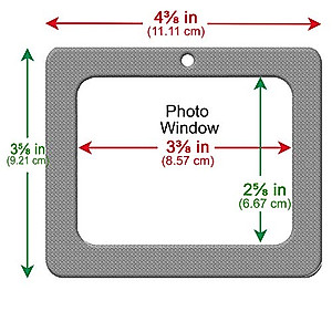 2022 Christmas Photo Frame Ornament, Magnetic Glitter with Non-Glare Photo Protector, Horizontal - Red, 3-Pack