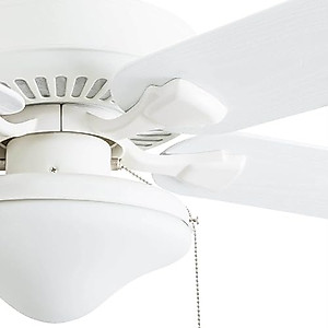 Honeywell Ceiling Fans Belmar 52 Inch Ceiling Fan With Light, Indoor/Outdoor Ceiling Fan with Pull Chain, LED Tri-Mount 5 Blade Design, ETL Damp Rated, White (50513-01)