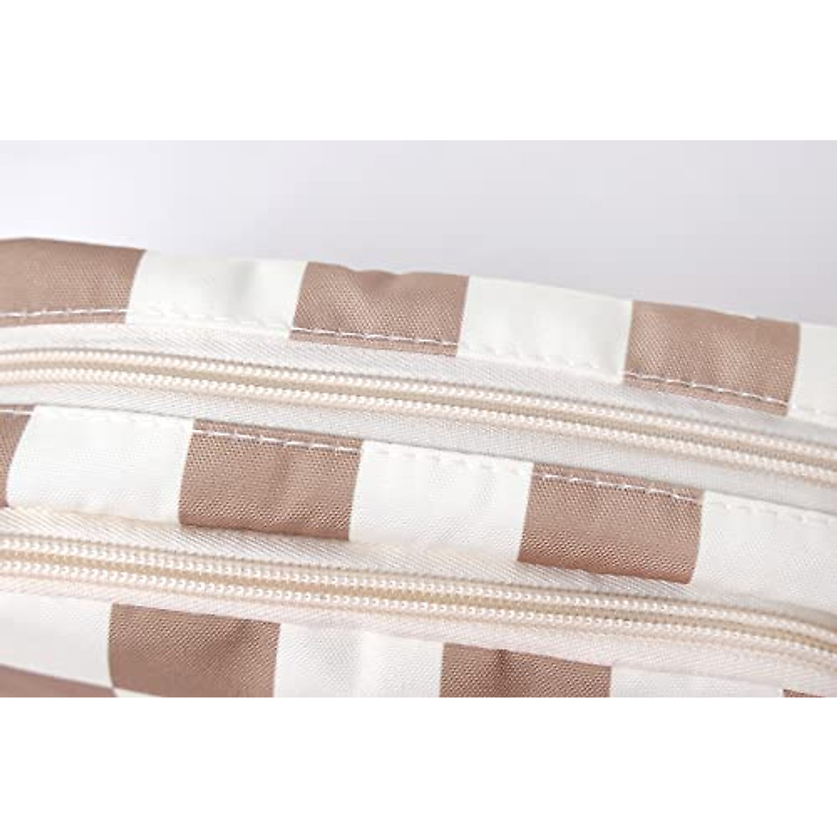 Moaneji Cute Large Capacity Pencil Pouch Aesthetic Checker Canvas Pencil Case Organizer Fashion Stationary Bag Big Pen Holder for Art Suppliers Small Makeup Bag(Brown)