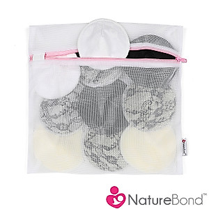NatureBond Reusable Nursing Pads. Set of 10 Nipple Pads for Breastfeeding, Breathable Breast Pads for Breastfeeding with Wash Bag & Box, Organic Viscose Made from Bamboo