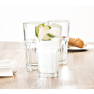 Fortessa Basics Chez Bistro Everyday 12 Pack Set Glassware Kitchen and Barware Great for: Beer, Cocktails, Water, Juice, Iced Tea, Soft Drinks., Cooler Glass, 16 Ounce