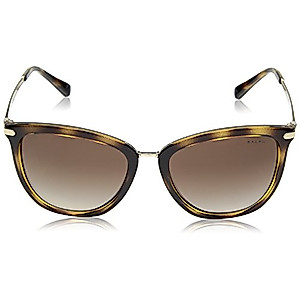 Ralph by Ralph Lauren Women's RA5245 Cat Eye Sunglasses, Shiny Dark Havana/Gradient Brown, 55 mm
