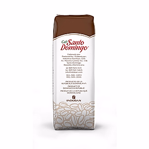 Santo Domingo Coffee, 16 oz Bag, Whole Bean Coffee, Medium Roast - Product from the Dominican Republic (Pack of 4)