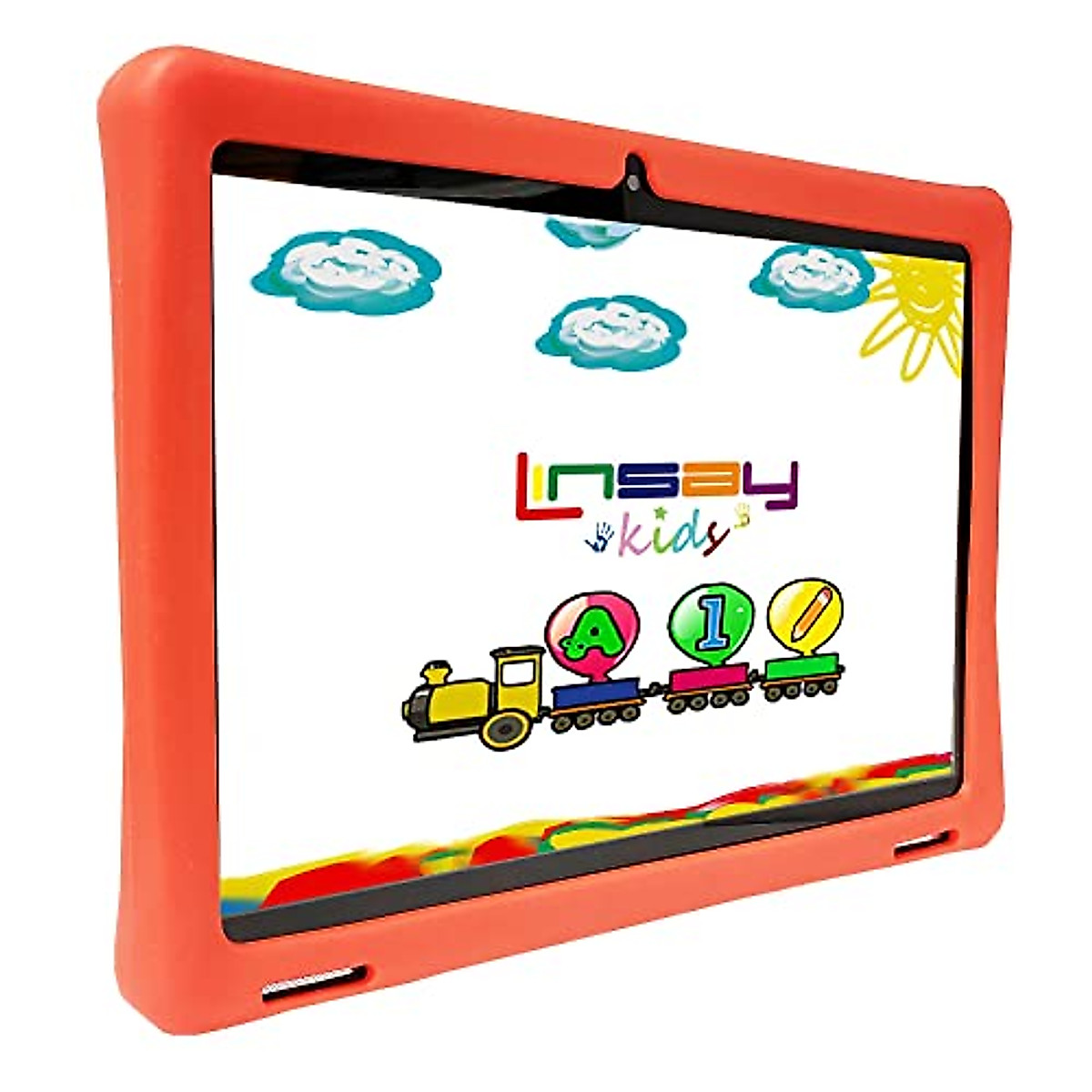 LINSAY 10.1" 1280x800 IPS 2GB RAM 32GB Android 11 Tablet with Kids Red Defender Case, Pop Holder and Pen Stylus