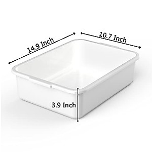 5-Pack Commercial Bus Tubs Box/Tote Box, White Plastic Storage Bin with Handles/Wash Basin Tub (8 Liter)