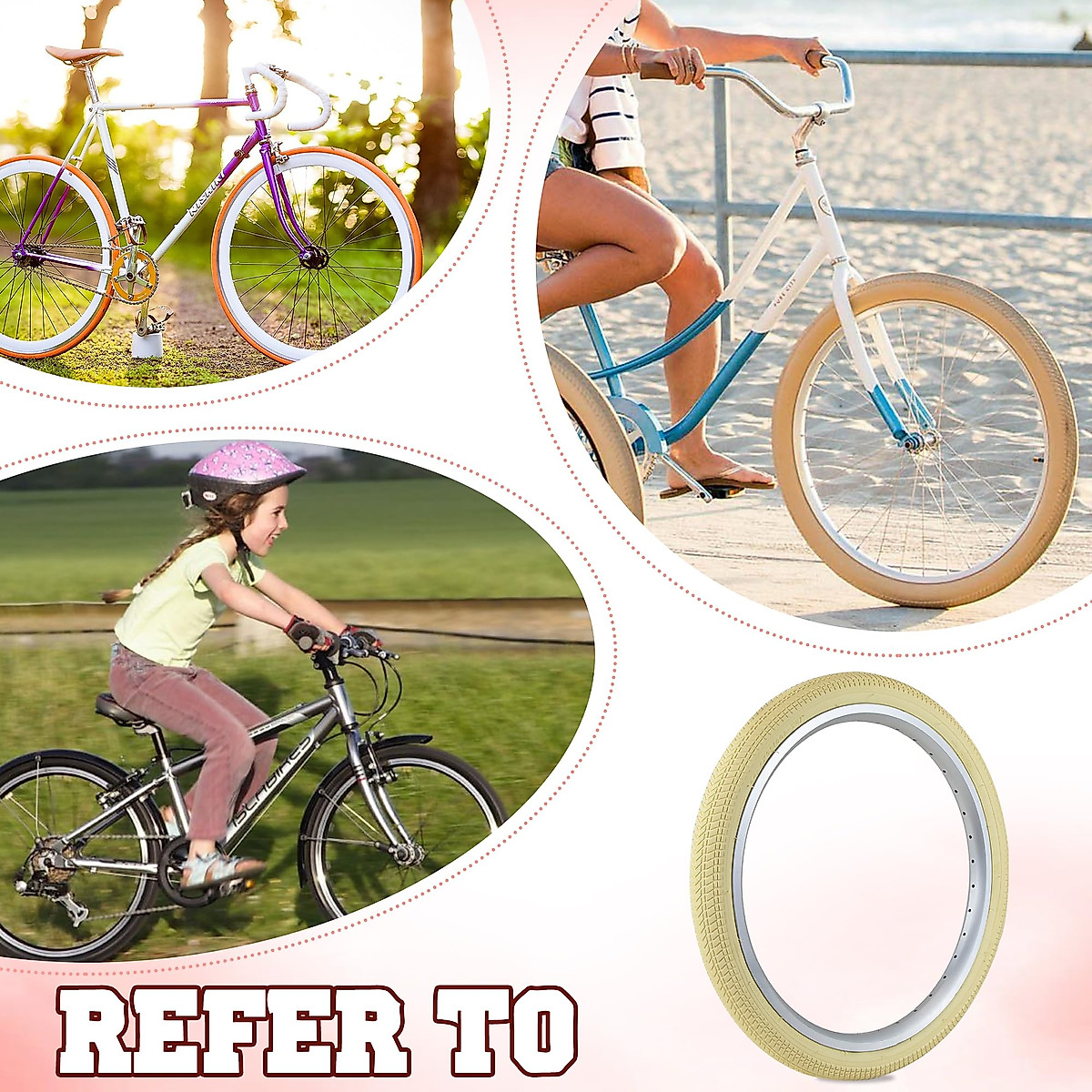 ZUKKA 20 Inch Bike tire 20 x 2.125 Folding Replacement Bike Tires for BMX, MTB Mountain Bike Child Kid Bike, Tricycle, Crusier Bicycle, Multi Colors