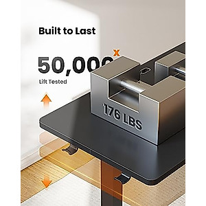 ErGear Standing Desk with Storage Pocket, 48 x 24 inch Height-Adjustable Standing Desk, Electric Standing Desk Workstation with Height Memory Presets for Home & Office, Black