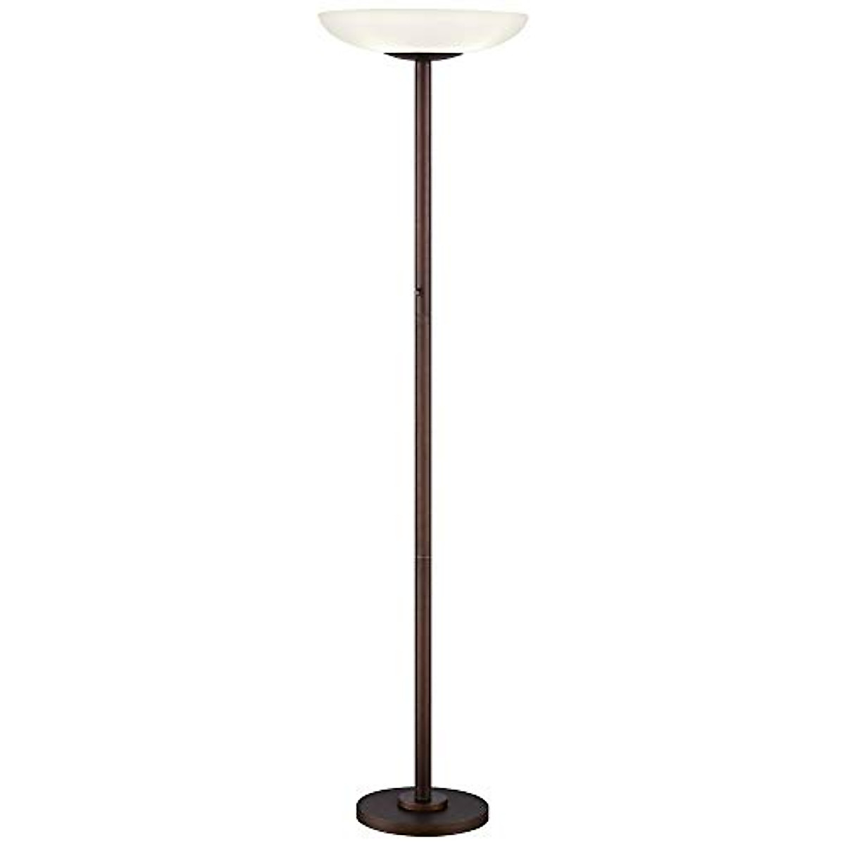 Possini Euro Design Meridian Light Blaster Modern Torchiere Floor Lamp 72" Tall Oiled Rubbed Bronze Frosted Glass Shade CFL Bulbs for Living Room Reading House Bedroom Home Office