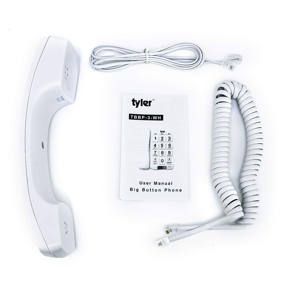 Tyler TBBP-3-WH Big Button Corded Phone with Speakerphone for Seniors and Ease of Use
