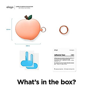 elago Peach Case Compatible with AirPods 3 Case Cover, Cute 3D Design Case Compatible with AirPods 3rd Generation Case 2021, Protective Silicone Case with Keychain, Wireless Charging, Girly Anime Case