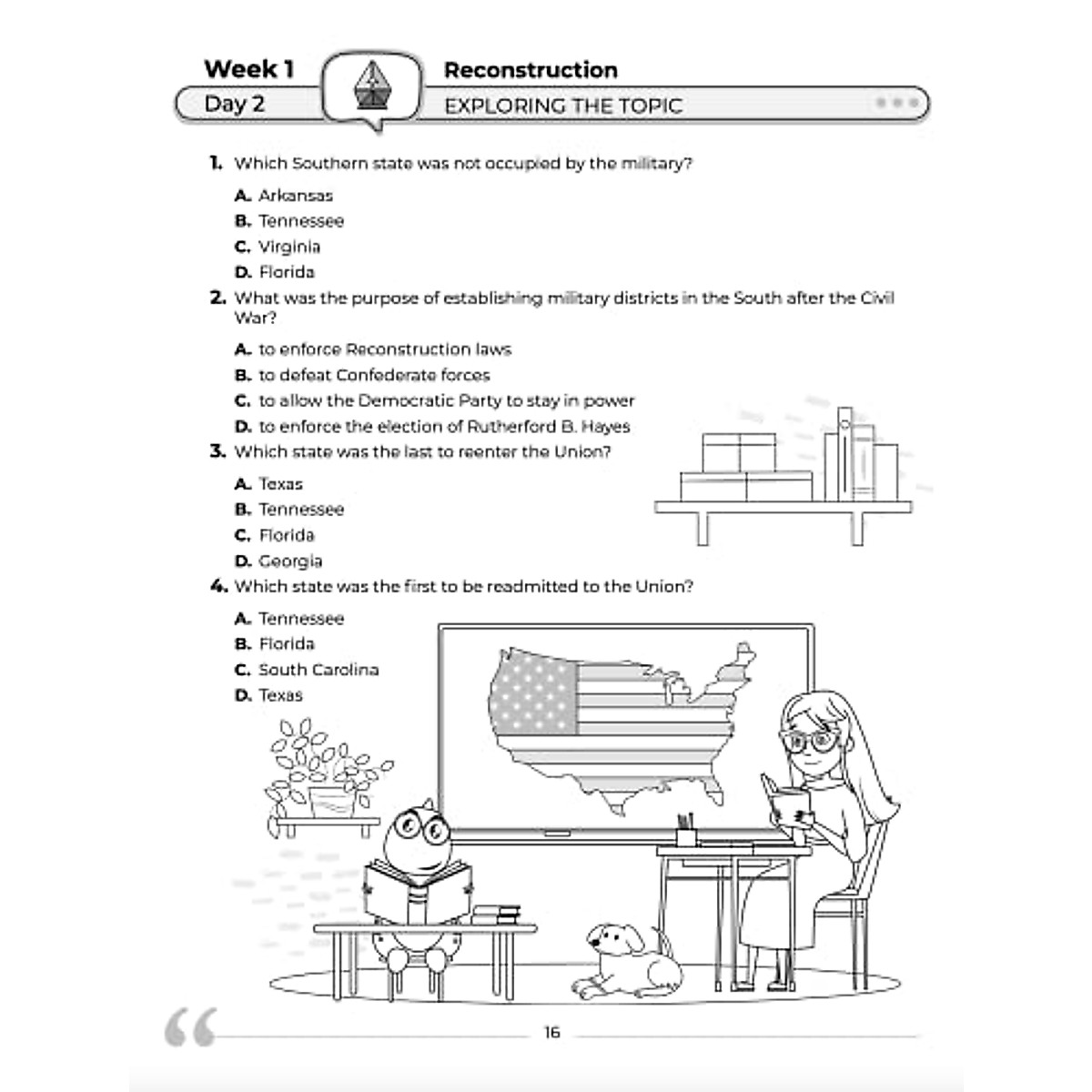 8th Grade Social Studies: Daily Practice Workbook | 20 Weeks of Fun Activities | History | Civic and Government | Geography | Economics | + Video Explanations for Each Question