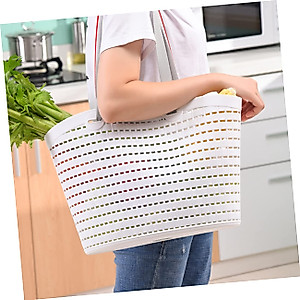 2pcs Plastic Laundry Basket Shopping Tote Bag Plastic Hanger Chicken Egg Basket Picnic Basket Bath Basket Laundry Basket Plastic Clothes Holder Sundries Organizer Hollow-out Basket