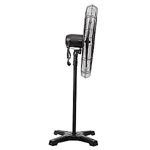 Iglobalbuy 30 Inch Industrial Fan Commercial Pedestal High Velocity Fan Standing Floor Fan, Heavy Duty Adjustable Height Oscillating 3-speed Fan for Shop Garage Warehouse Residential Patio