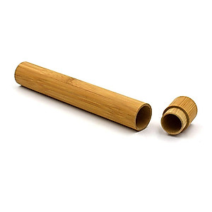 YJYdada Portable Natural Bamboo Toothbrush Case Tube for Travel Eco Friendly Hand Made (Brown)