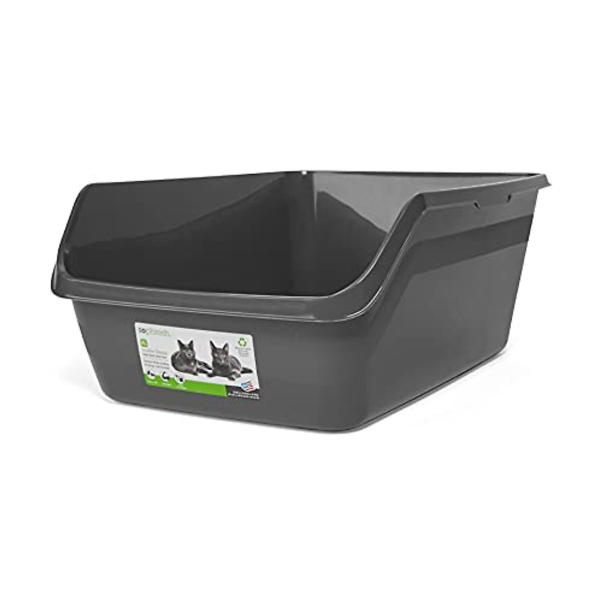 So Phresh Charcoal Shatter Shield High-Back Cat Litter Box, 24" L X 18" W X 10" H