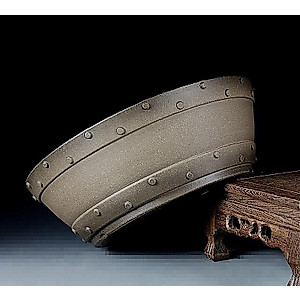 Bonsai Pot unglazed Round Shape 12 inch Refined Hand-Made by China Folk Old Artists Made of Famous Yixing Clay for Home Garden Bonsai Living.