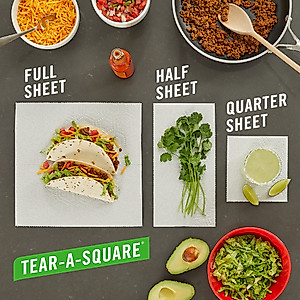 Brawny Tear-A-Square Paper Towels, 6 Double Rolls = 12 Regular Rolls, 3 Sheet Sizes (Quarter, Half, Full), Strength for All Messes, Cleanups, and Meal Prep