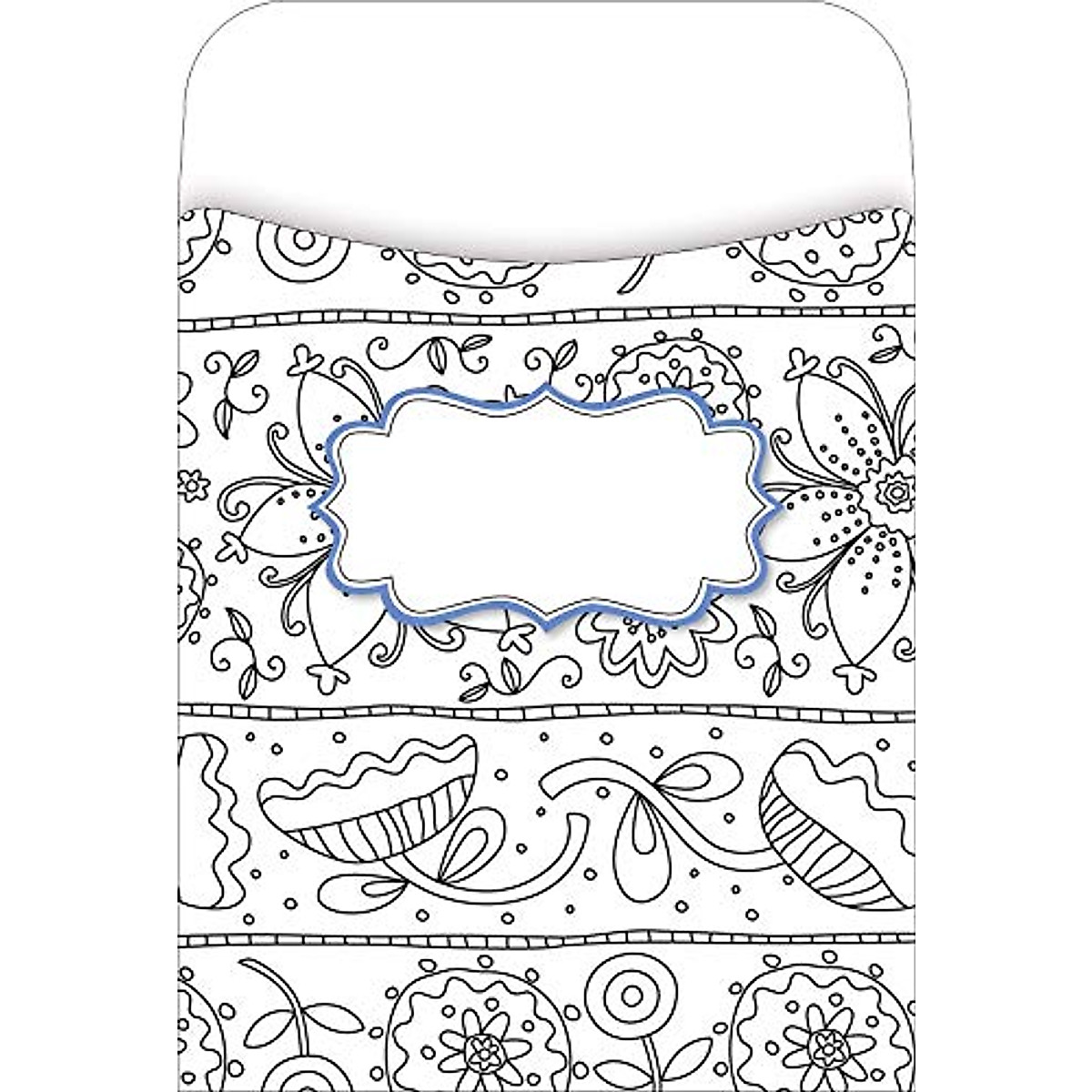 BARKER CREEK Peel & Stick Library Pockets, Color Me in My Garden, 3 Designs, Great for Holding Library, Index, and Flash Cards, Hall Passes, Recipes, and More! 3-1/2" x 5-1/8", 30 per Pkg (1243)