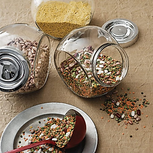 Bormioli Rocco PANDORA Glass Candy Jar 75½-Ounce Cookie Jar (2 Pack) With Plastic Airtight Seal Lid 2-Way Display, Bulk-Food Storage Jar for Snacks, Dry Food, Jelly Beans Canister, Apothecary Jars.