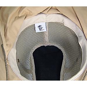 Tropic Hats Summer Wide Brim Mesh Safari/Outback W/Neck Flap & Snap Up Sides - Khaki XXXL