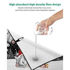 Golf Towel Christmas Gnome Pine Needle Xmas Tree Gift,Waffle Pattern Microfiber Club Cleaner Golf Towels with Carabiner Clip for Women Men Dad,Winter Snow Golf Towel for Golf Bags Accessories,24x16in