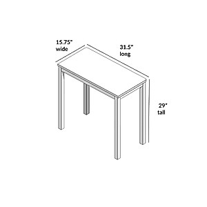 Max & Lily Modern Farmhouse Wood Desk, White Wash