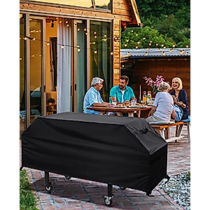 Homenote 36 inch Griddle Cover for Blackstone with Hood and Stand, Heavy Duty Grill Cover Waterproof Windproof Weather Resistant with Support Pole for Outdoor Grilling Camping Gas Grill Griddle 