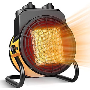 Outdoor Space Heater, 1500W Portable Heater with 80Inch Long Lord, 3S Quick Heat, 3 Modes, Thermostat with Overheat Protection, Patio Heater for Garage, Tent, Greenhouse and Indoor Use